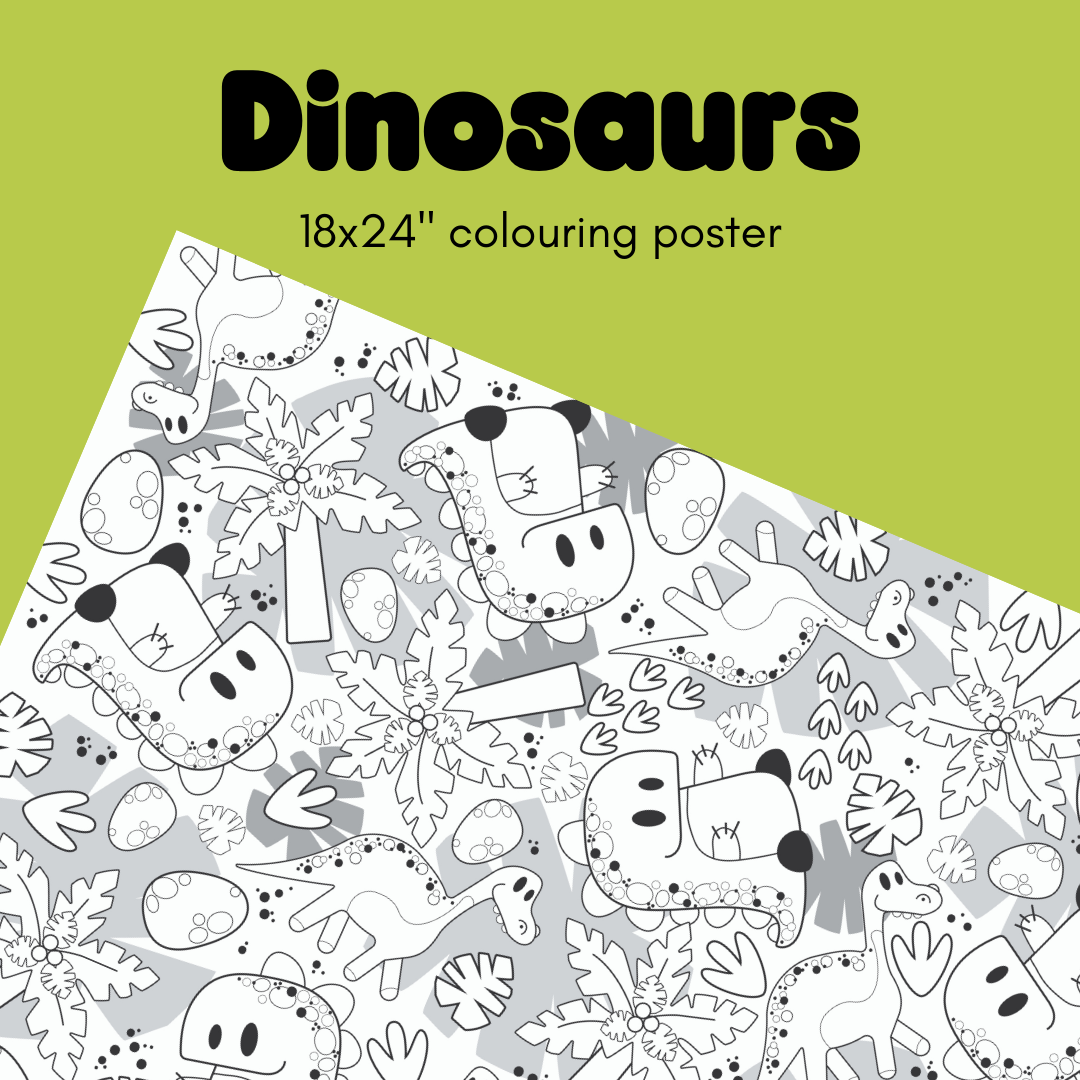 Dinosaurs Mini Colouring Poster – Farmer & Daughter Toy Shop